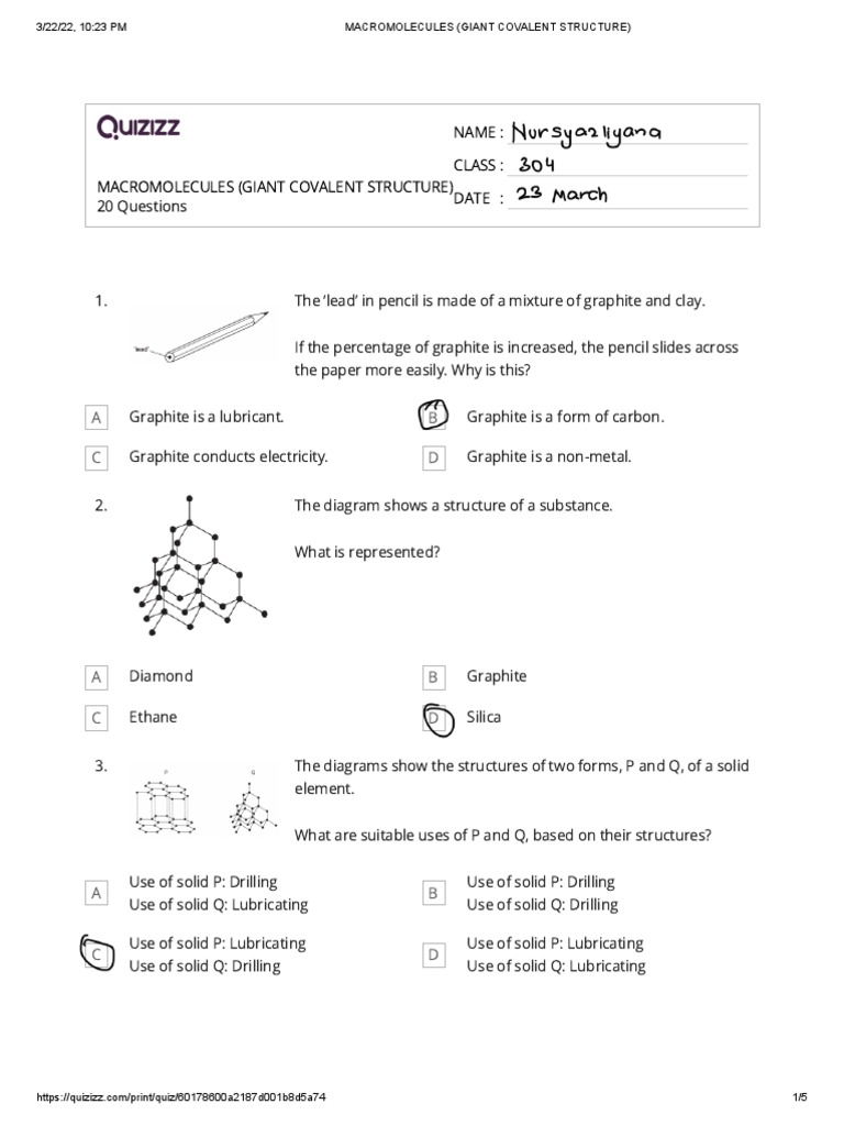03; MACROMOLECULES (GIANT COVALENT STRUCTURE) | PDF | Chemical Bond ...