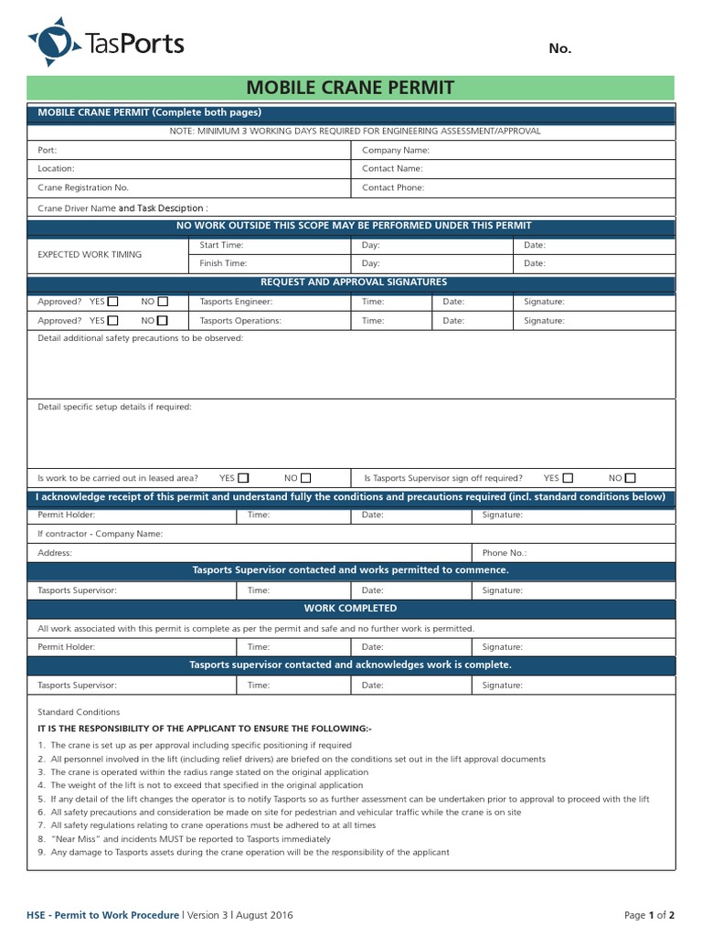 Mobile Crane Permit | Download Free PDF | Crane (Machine)