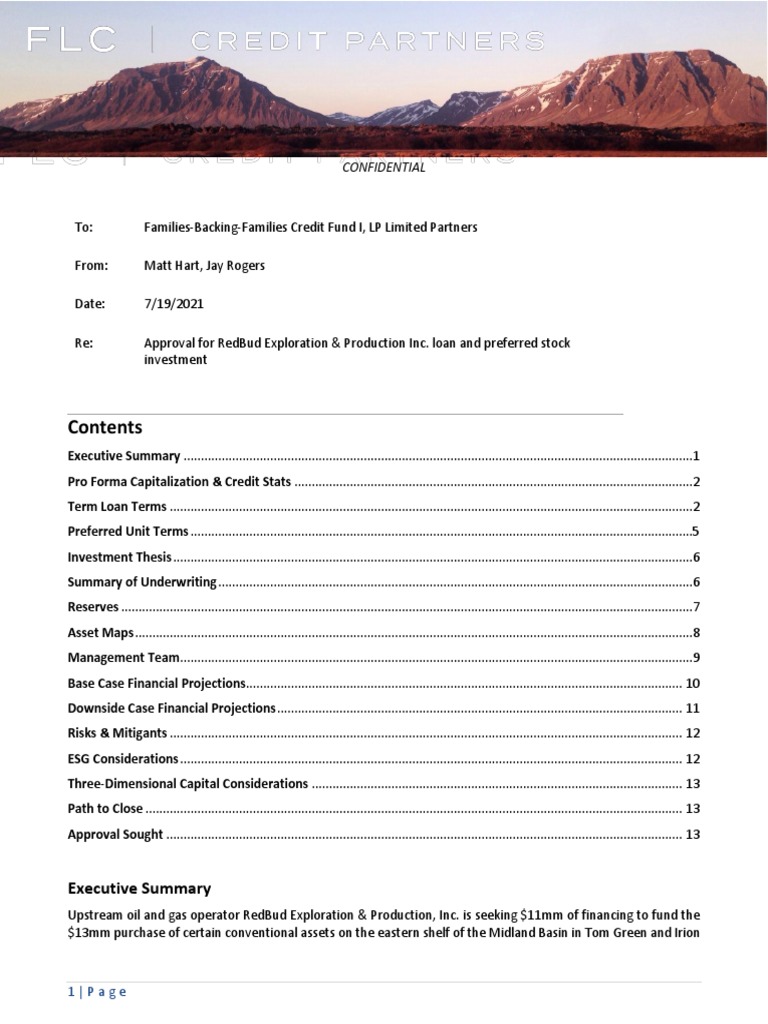 RedBud E&P IC Memo v7-19-21 | PDF | Securitization | Money