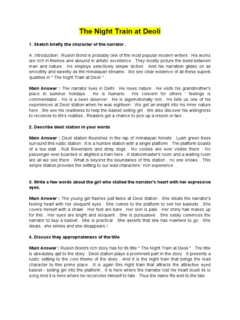 The Night Train at Deoli | PDF