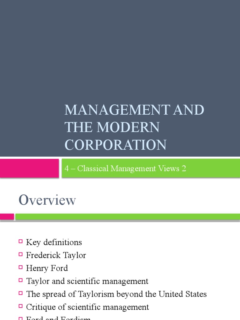 4 - Classical Management 2 | PDF | Labour Economics | Economies