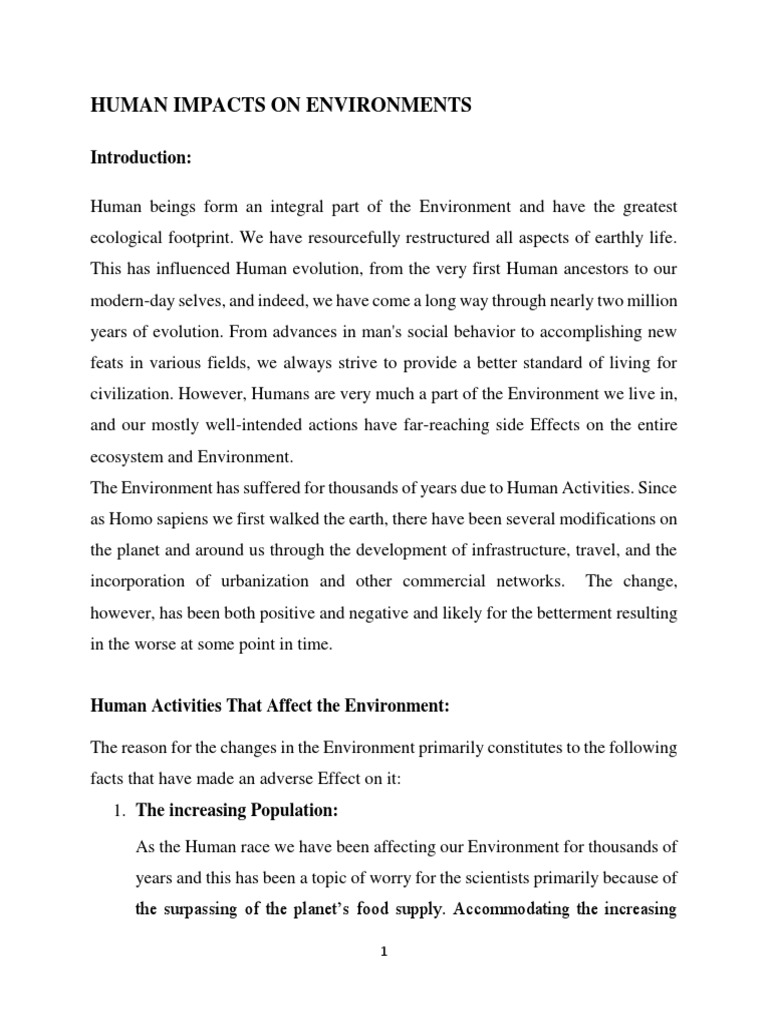 4.human Impacts On Environments | PDF | Atmosphere Of Earth | Habitat ...
