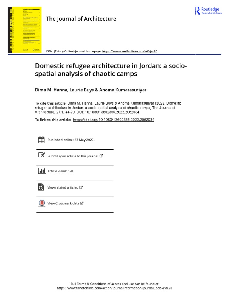 Shelter - Domestic Refugee Architecture in Jordan A Socio Spatial ... Shelter - Domestic Refugee Architecture in Jordan A Socio Spatial ...