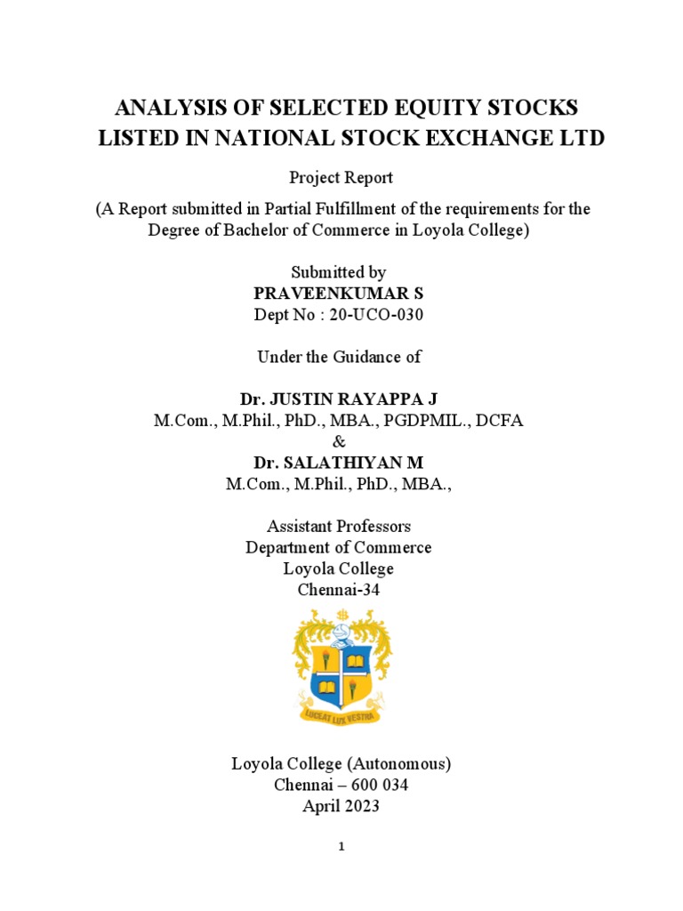 Final Year Project 1 | PDF | Stocks | Stock Exchange