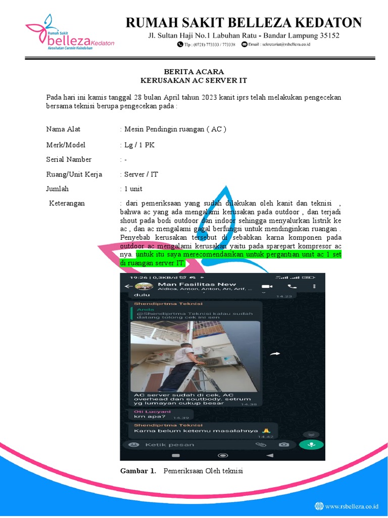 Kerusakan AC Server IT dan Rekomendasi | PDF
