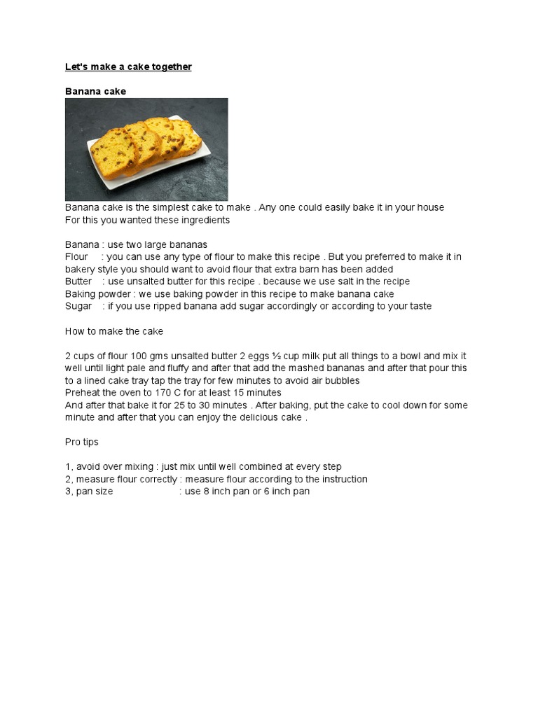 Let's Make A Cake Together | PDF | Cakes | Baking