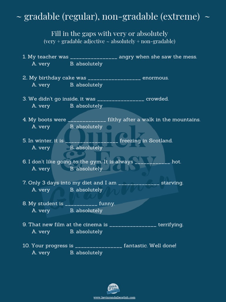 Gradable Non Gradable Exercise 1 | PDF