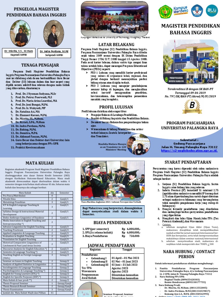 Brosur S2 Bahasa Inggris | PDF