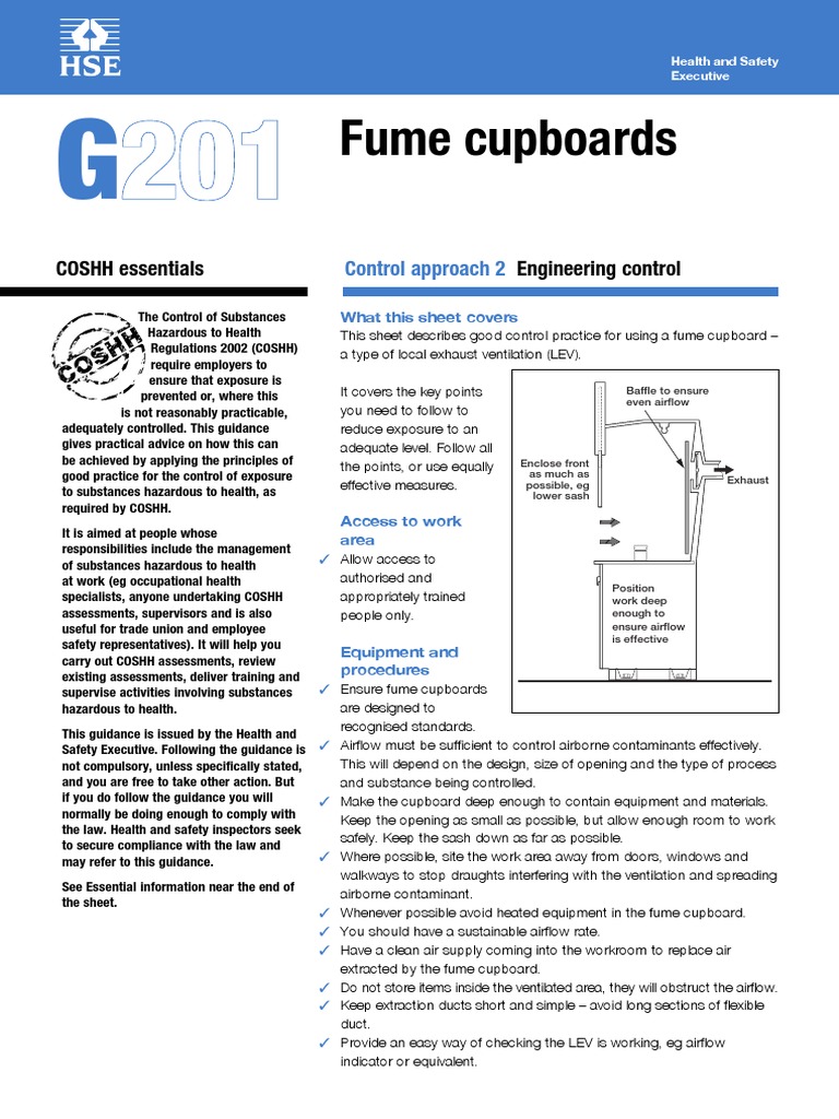 G201 Fume Cupboards | PDF | Safety | Workplace