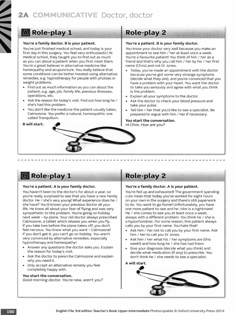 Doctor Role-Play | PDF | Physician | Medicine