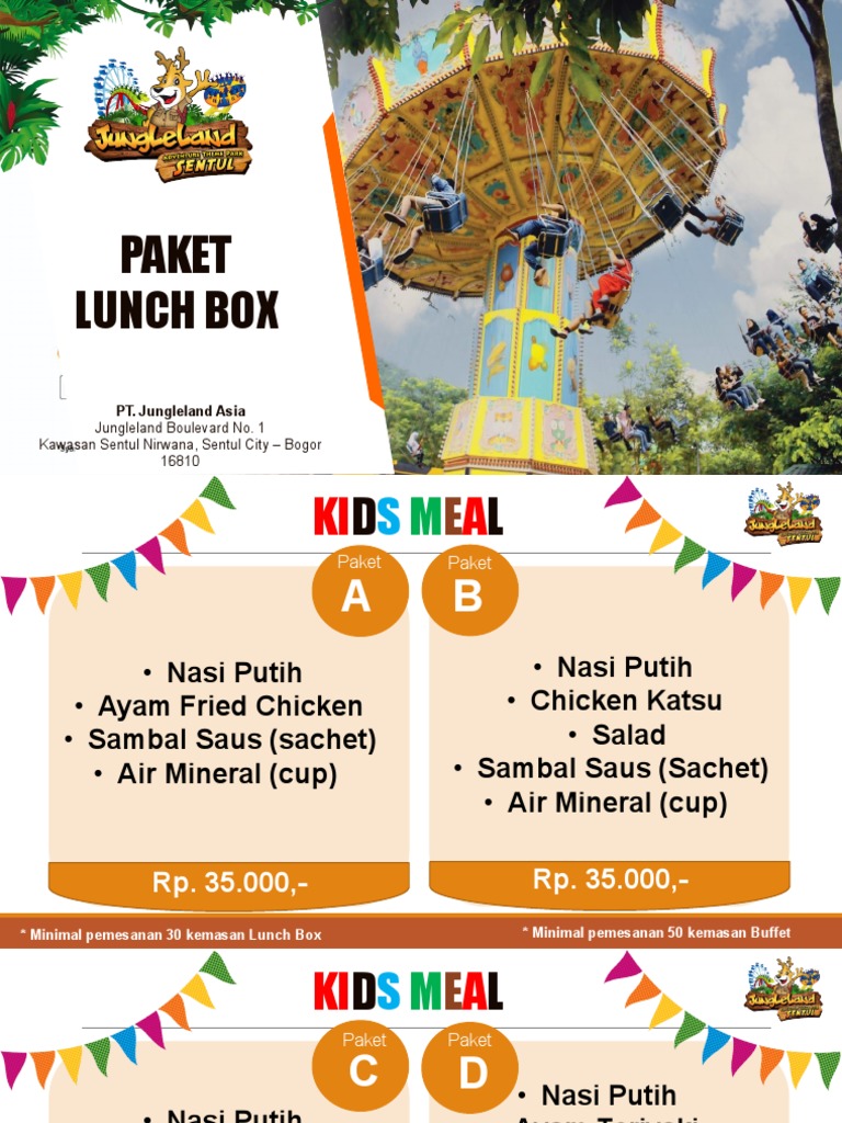PAKET LUNCH BOX JUNGLELAND 2023 Six | PDF