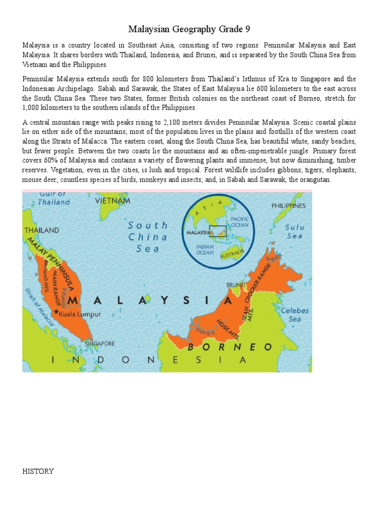 Malaysian Geography Grade 9 | PDF | Malaysia | Sarawak