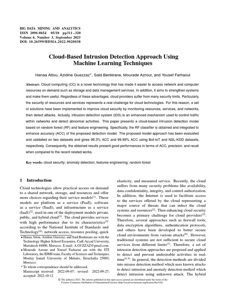 IEEE2023 Cloud-Based Intrusion Detection Approach Using Machine ...