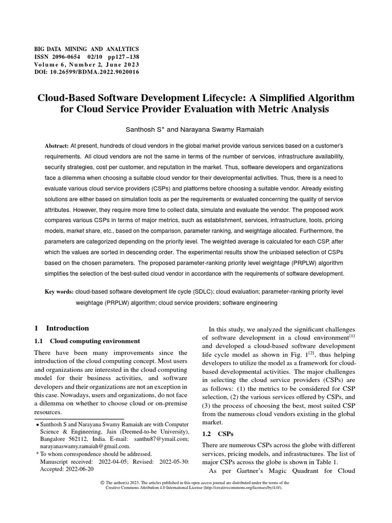 IEEE2023 Cloud-Based Software Development Lifecycle A Simplified Algorithm For Cloud Service ...