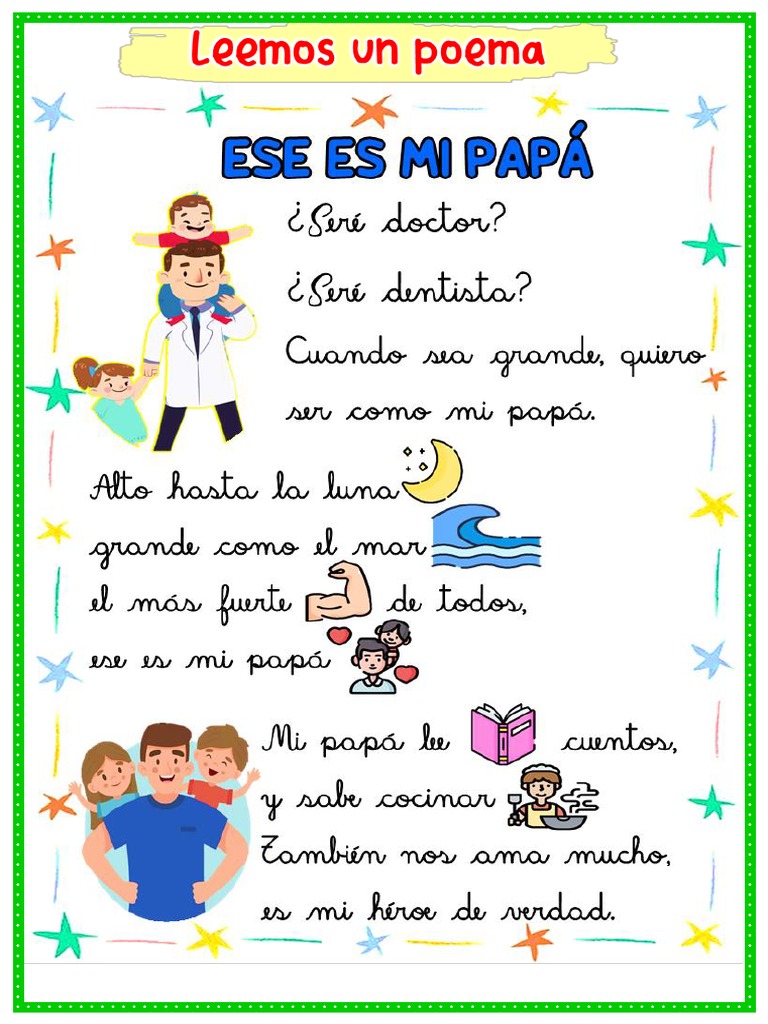 Ficha Leemos Un Poema para Papá | PDF