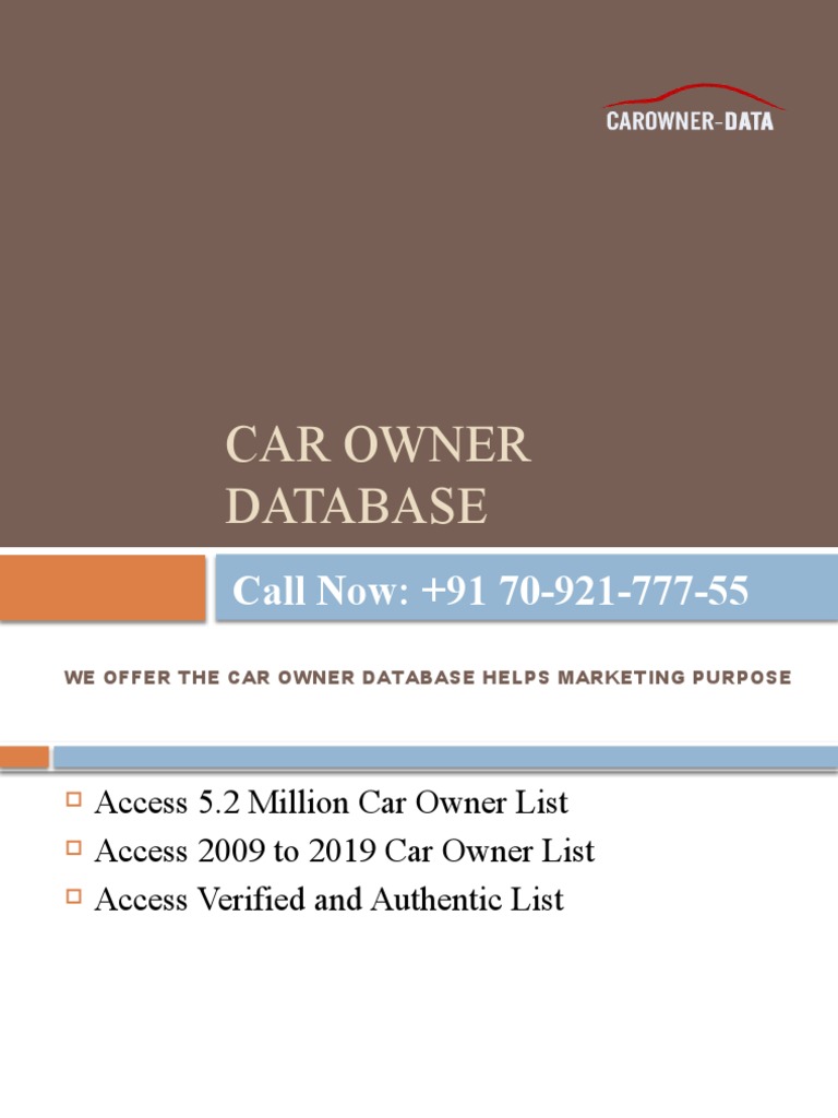Car Owner Database Car.9382582.powerpoint | PDF