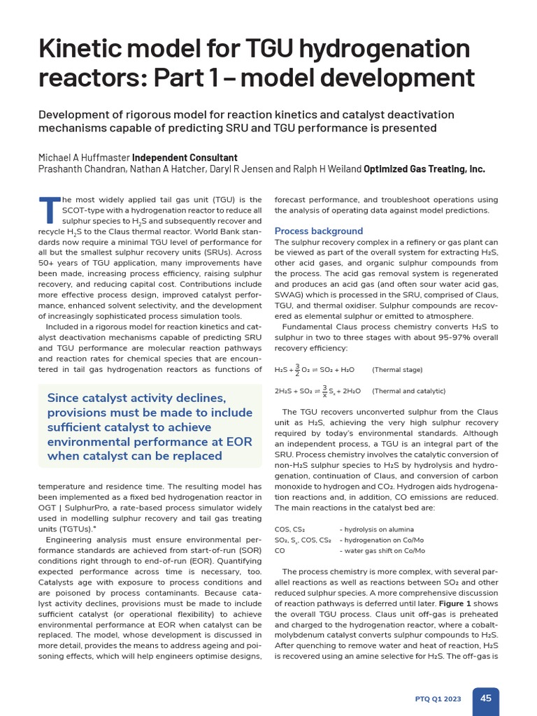 On TGU Performance | PDF | Chemical Kinetics | Catalysis