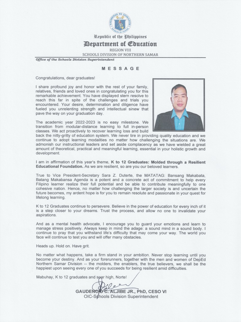 Graduation Message | PDF