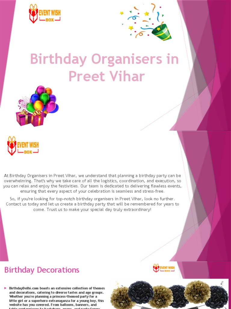 Birthday Organisers in Preet Vihar | PDF | Communication | Computing