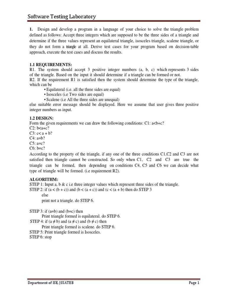 ST Edited Lab Manual | PDF | Software Testing | Triangle