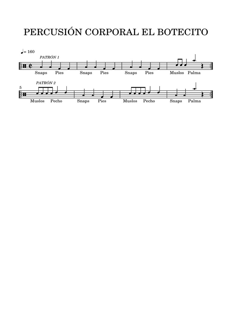 Percusión Corporal Botecito | PDF