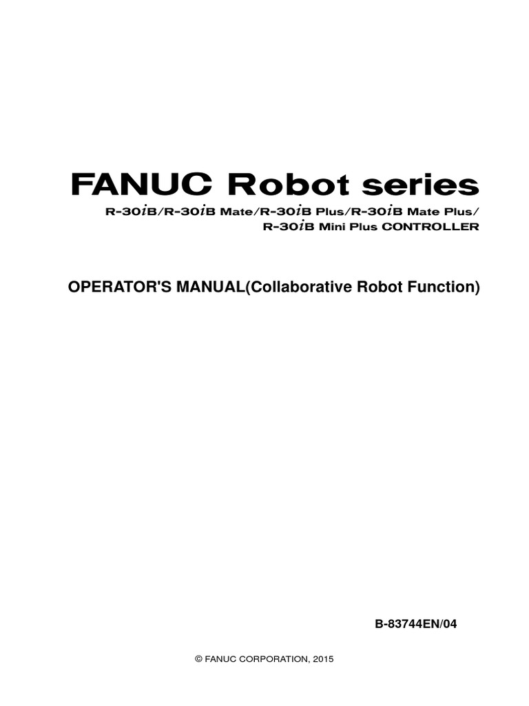 Collaborative Robot Function Operator Manual B-83744EN 04 Robo ...