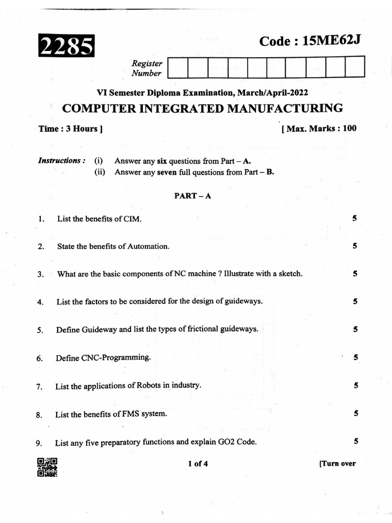 CIM Question Paper Analysis | PDF