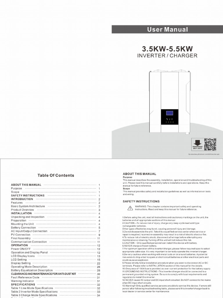 Sunon Pro Solar Inverter User Manual | PDF