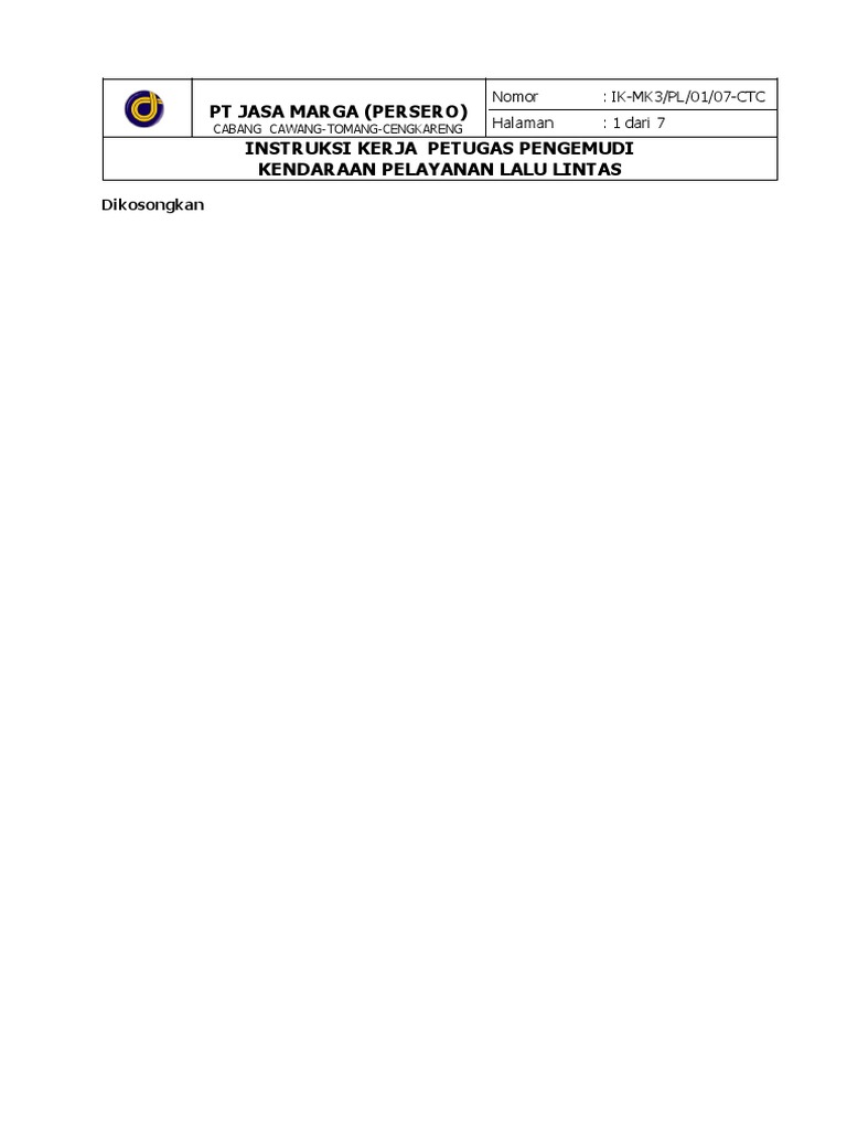 IK-Pengemudi Kendaraan PLL | PDF