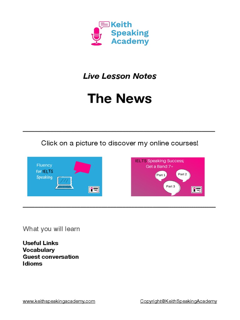 News - Lesson Notes | PDF | News | Communication