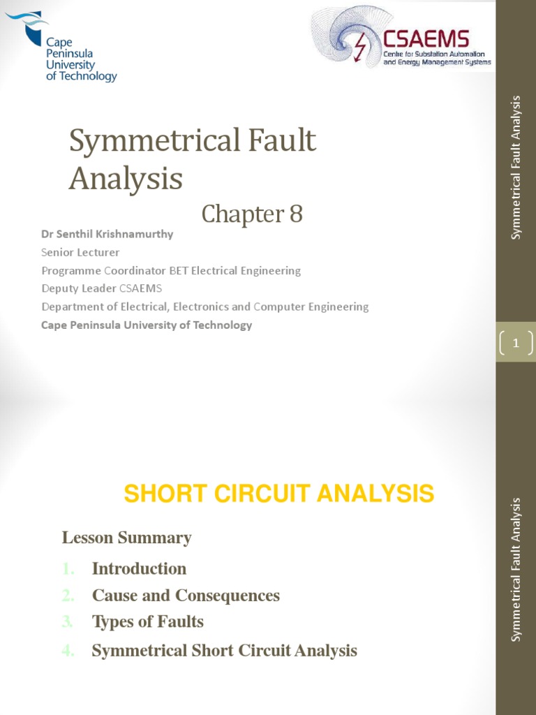 Chapter 8 Symmetrical Fault | PDF | Insulator (Electricity) | Electrical Network