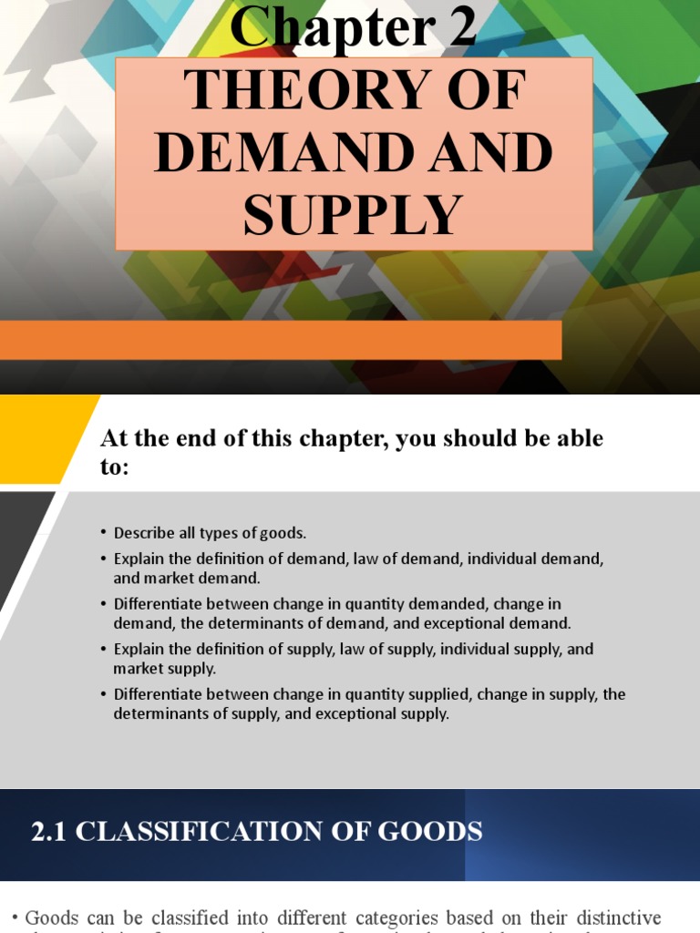 Chapter 2 Theory of Demand and Supply | PDF | Supply (Economics) | Demand