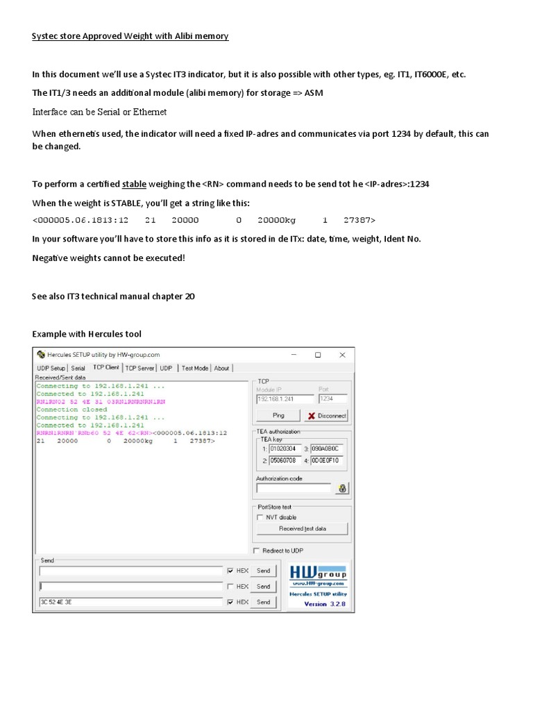 Systec Store Approved Weight With Alibi Memory | PDF | Computing | Computer Science