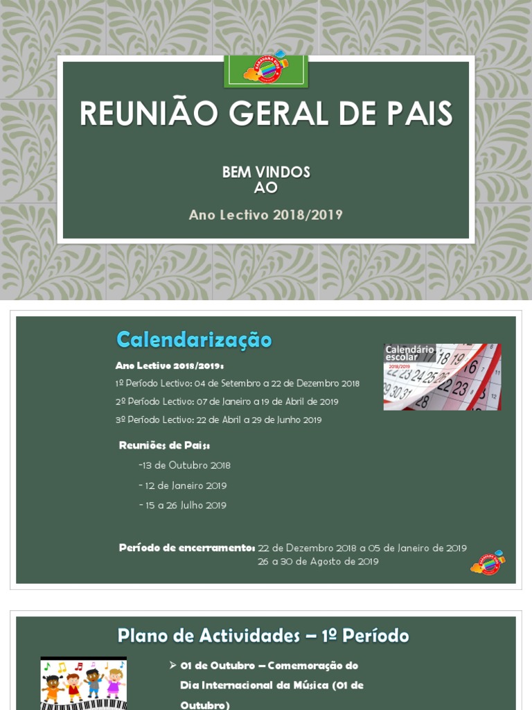 Reunião Geral de Pais 2018 - 2019 Final | PDF