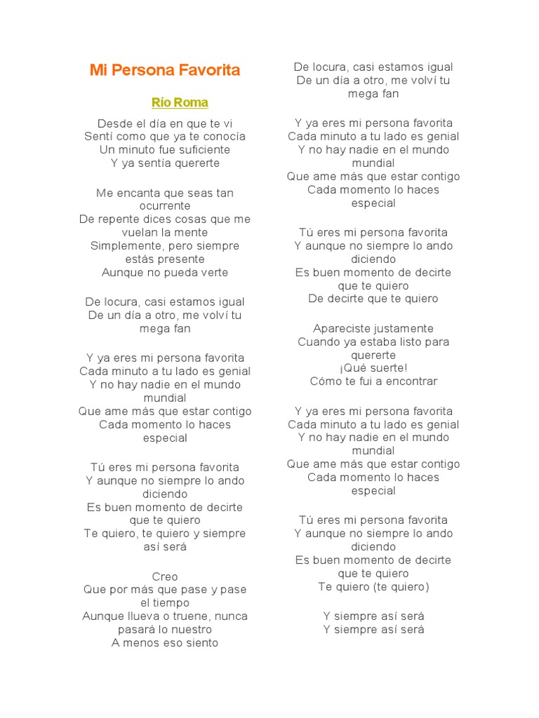 Mi Persona Favorita | PDF