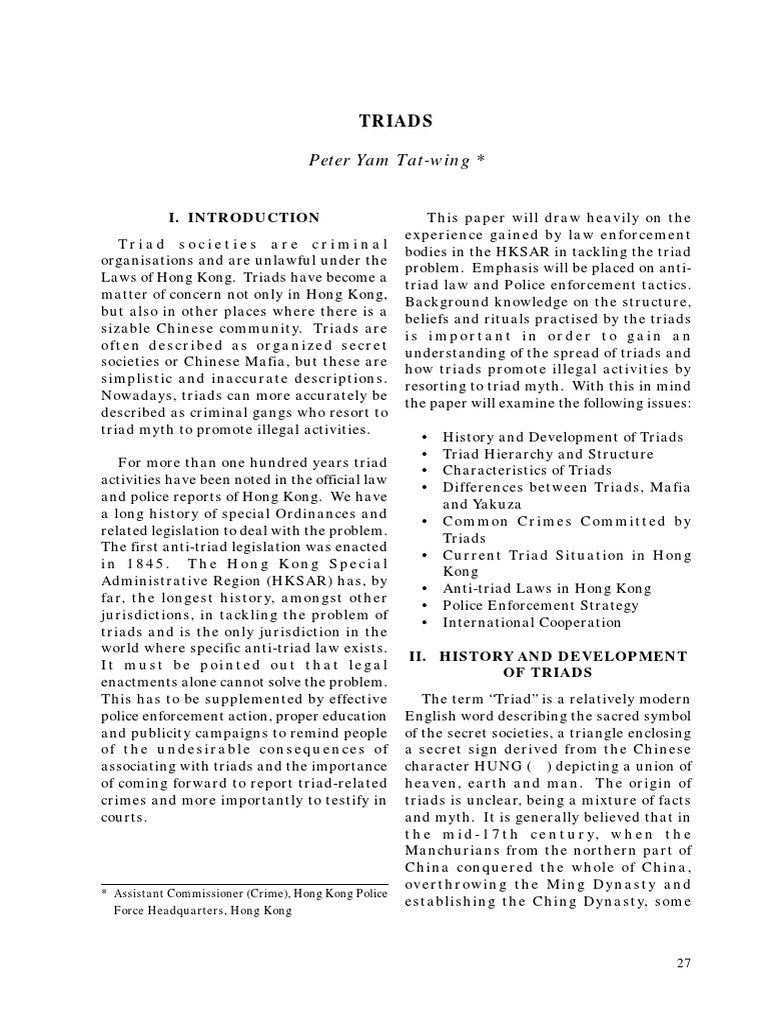 Triads Tat Wing3 | PDF | Organized Crime | Police