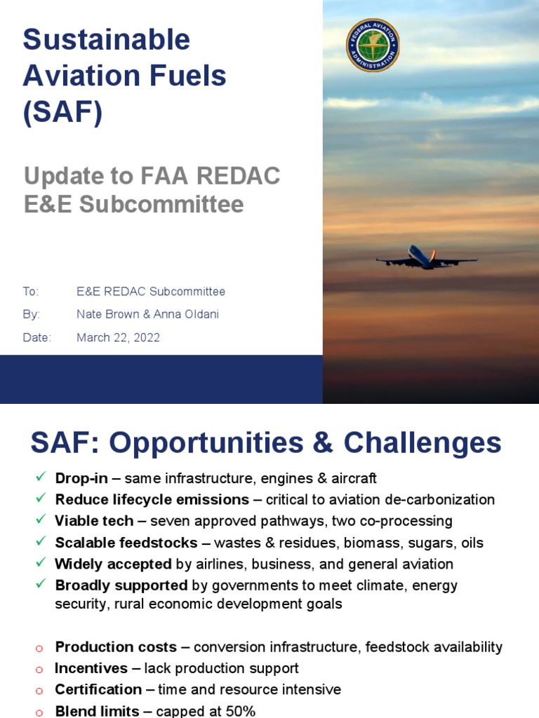 Saf Update Faa | PDF | Life Cycle Assessment | Renewable Fuels