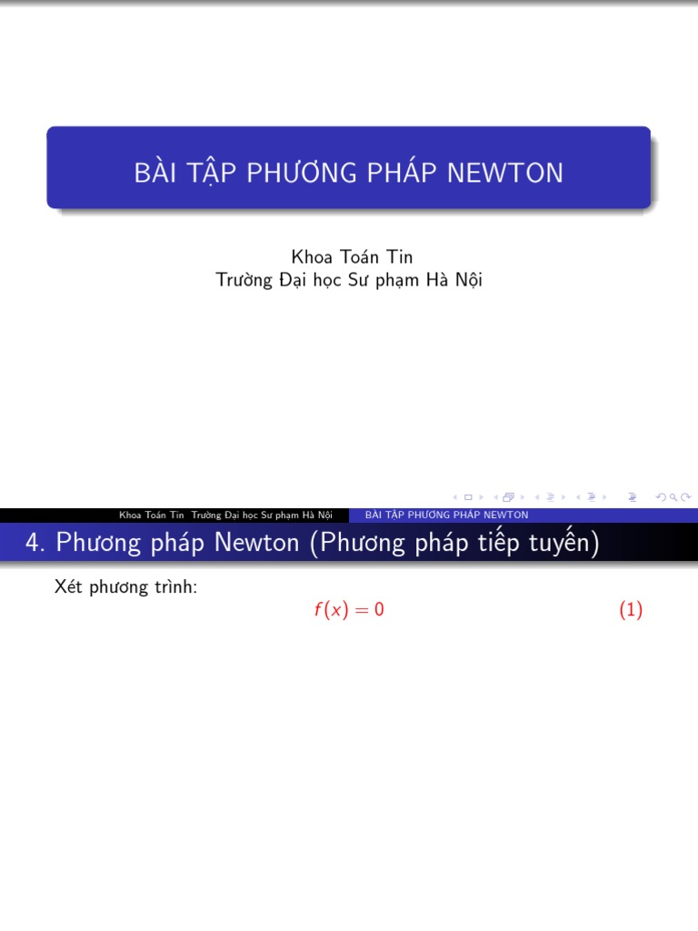 Chua Bai Tap Phuong Phap Newton | PDF