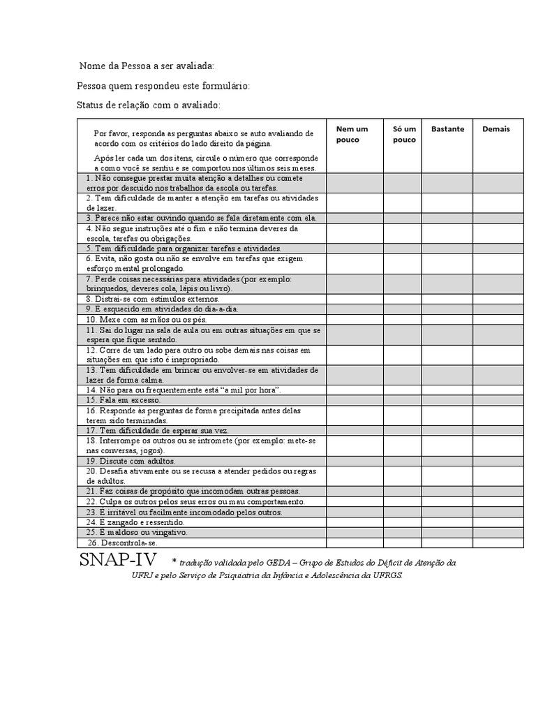 SNAP-IV - Atual | PDF