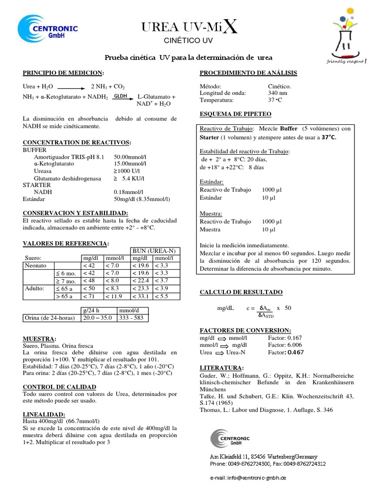 Inserto UREA UV COLORMIX | PDF | Metrología | Ciencias fisicas