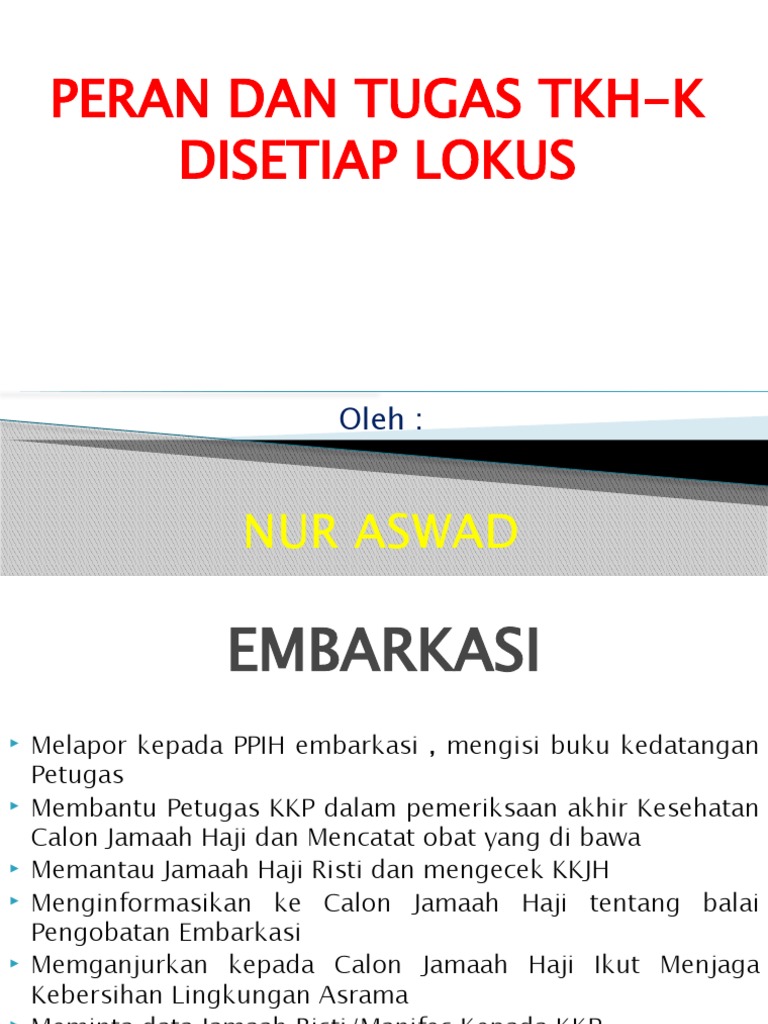 Peran Dan Tugas TKH-K Disetiap Lokus | PDF