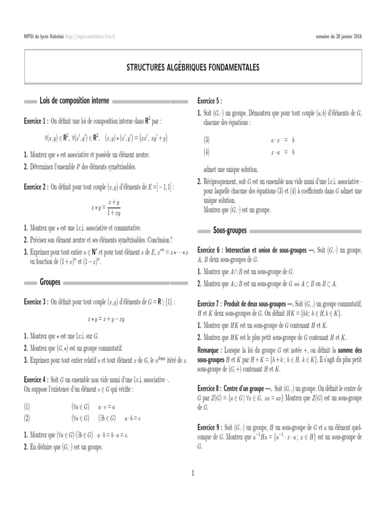 Exo1 19 | PDF | Permutation | Groupe (Mathématiques)