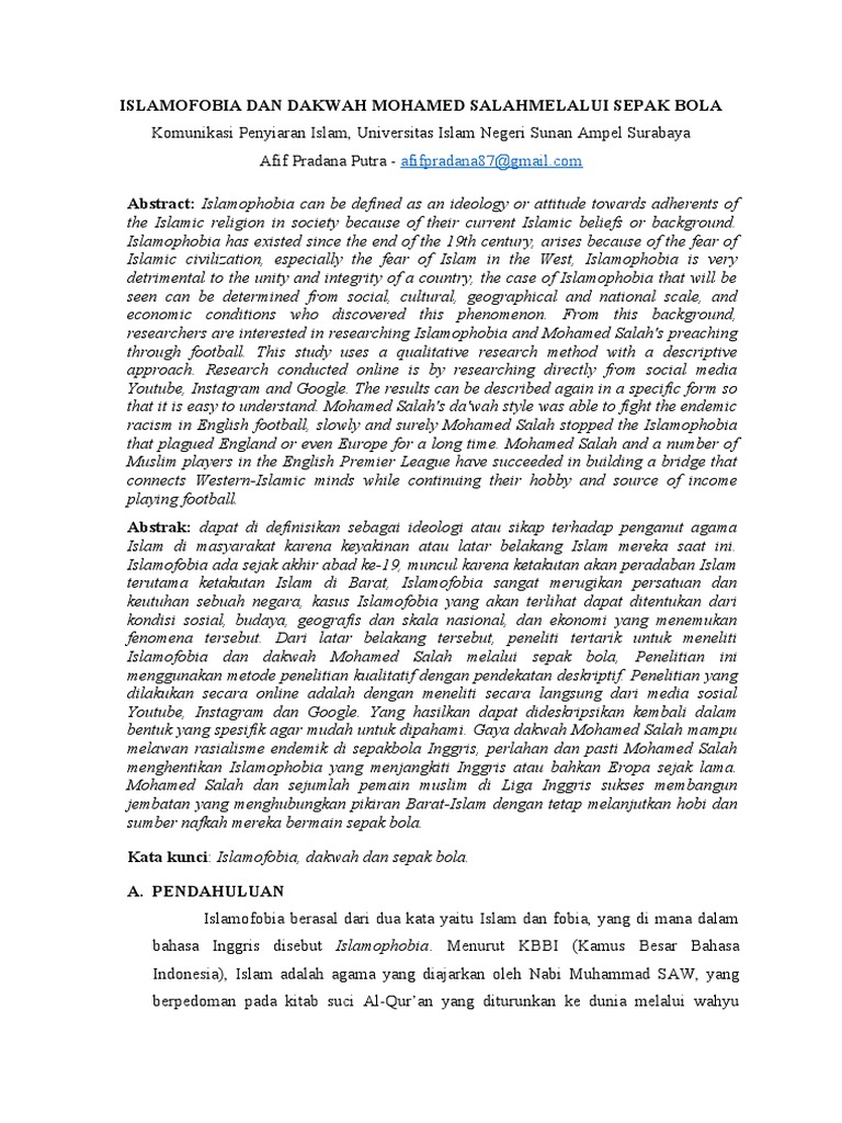 Islamofobia Dan Dakwah Mohammed Salah | PDF | Islamophobia | Discrimination & Race Relations