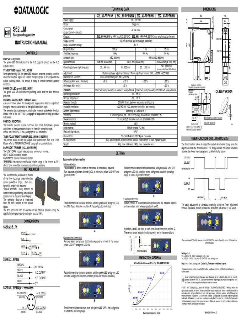 S62M Compactsensors Manual ENG | PDF | Bipolar Junction Transistor | Power Supply
