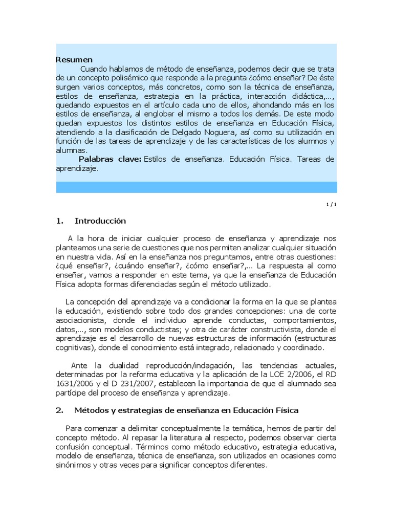 Estilo de Enseñanza de La Eeff | PDF | Enseñando | Aprendizaje