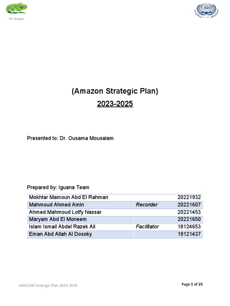 Amazon.com 2023-2025 Strategic plan | PDF | Retail | E Commerce