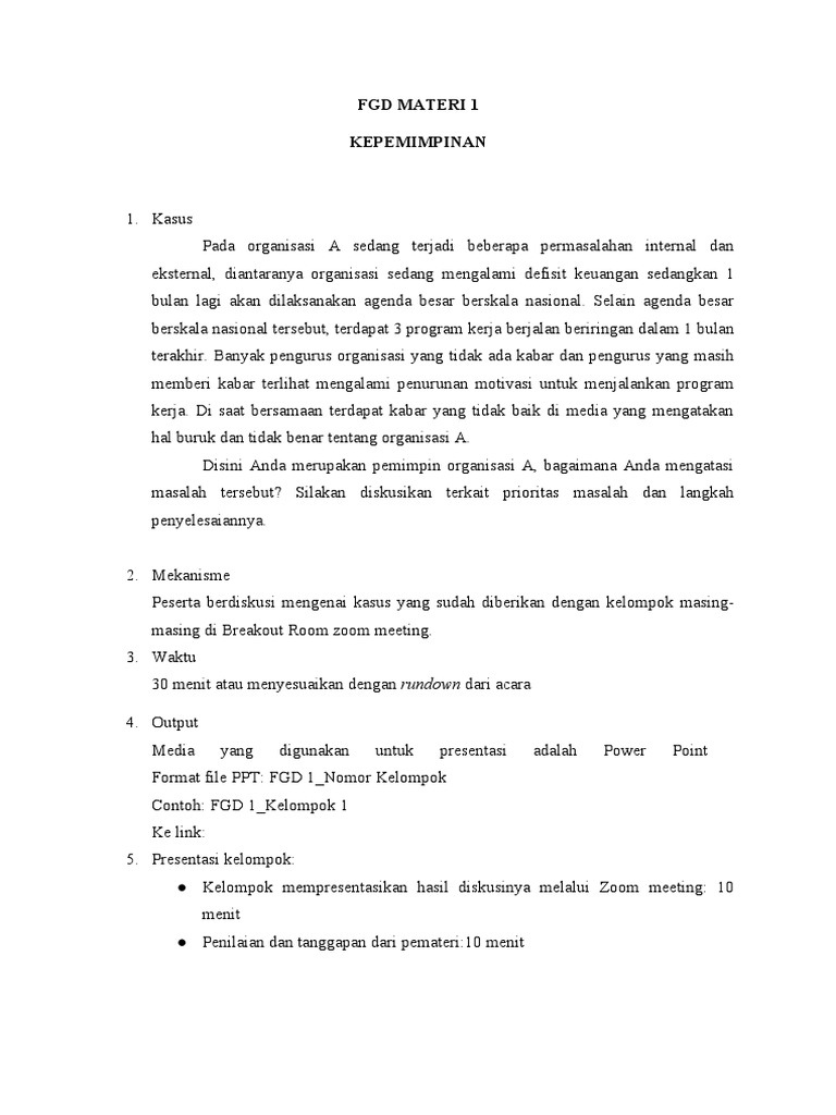 Triger Case FGD Dan Mekanisme FGD | PDF | Bisnis | Komputer