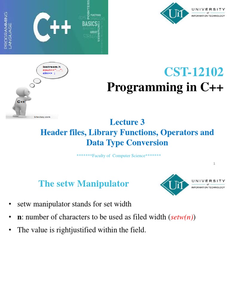Lecture3 - Header Files - Library Functions - Operators and Data Type ...