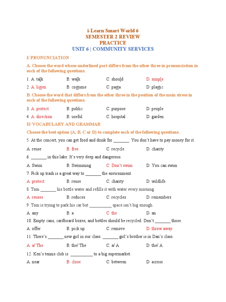 TA6 ISW - SEMESTER 2 REVIEW - Key | PDF | Language Arts & Discipline | Foreign Language Studies