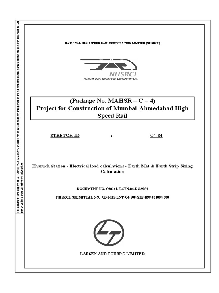 O20361-E-STN-04-DC-9059 Earth Mat & Earth Strip Sizing Calculation ...